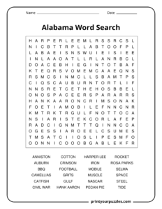 US States Word Searches | Print Your Puzzles
