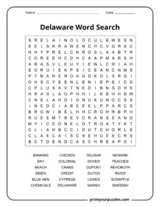 US States Word Searches | Print Your Puzzles