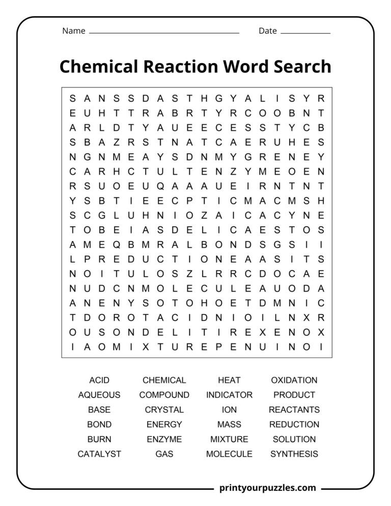 Science Word Searches | Print Your Puzzles