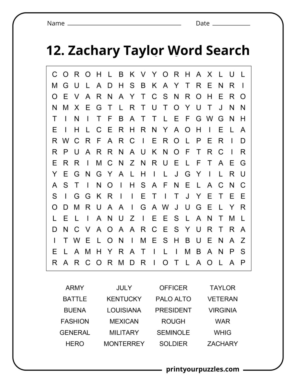 Word Searches | Print Your Puzzles