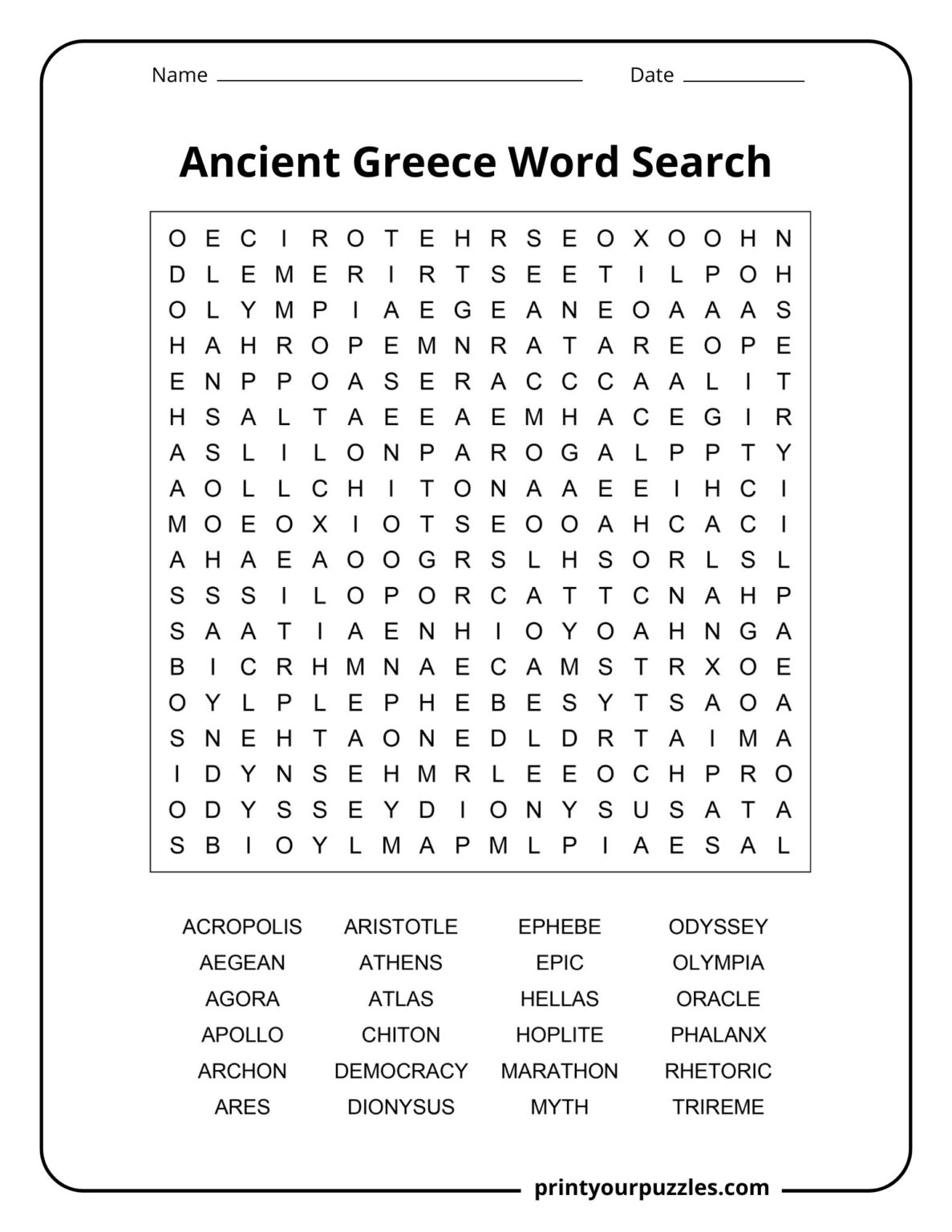 Word Searches | Print Your Puzzles