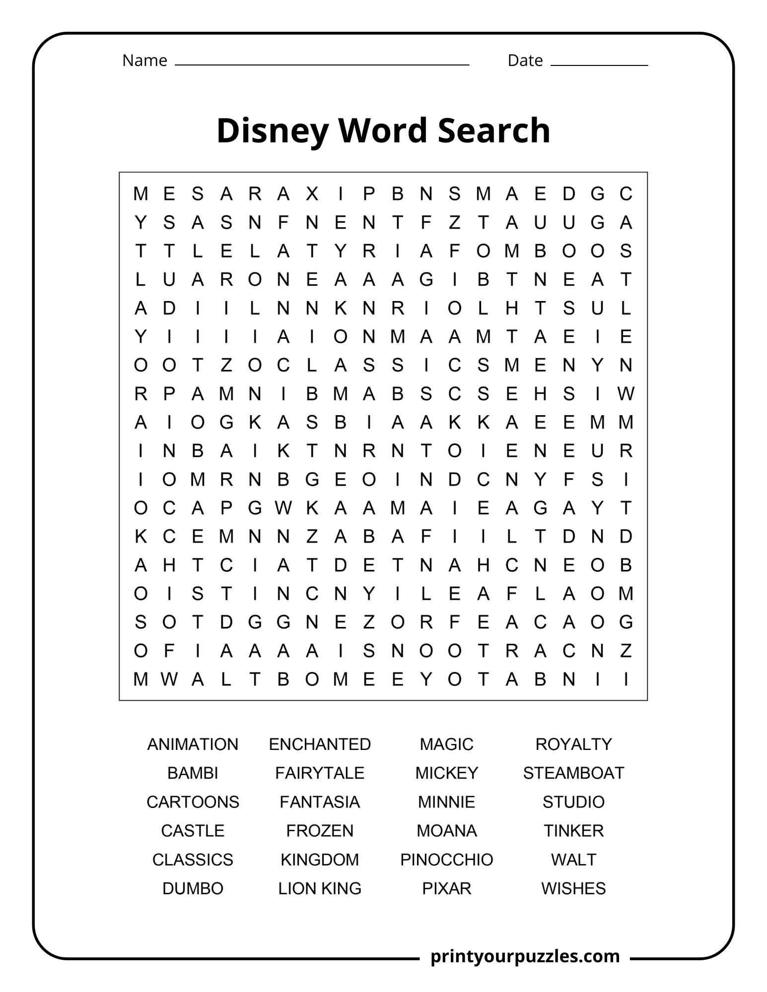 Word Searches | Print Your Puzzles