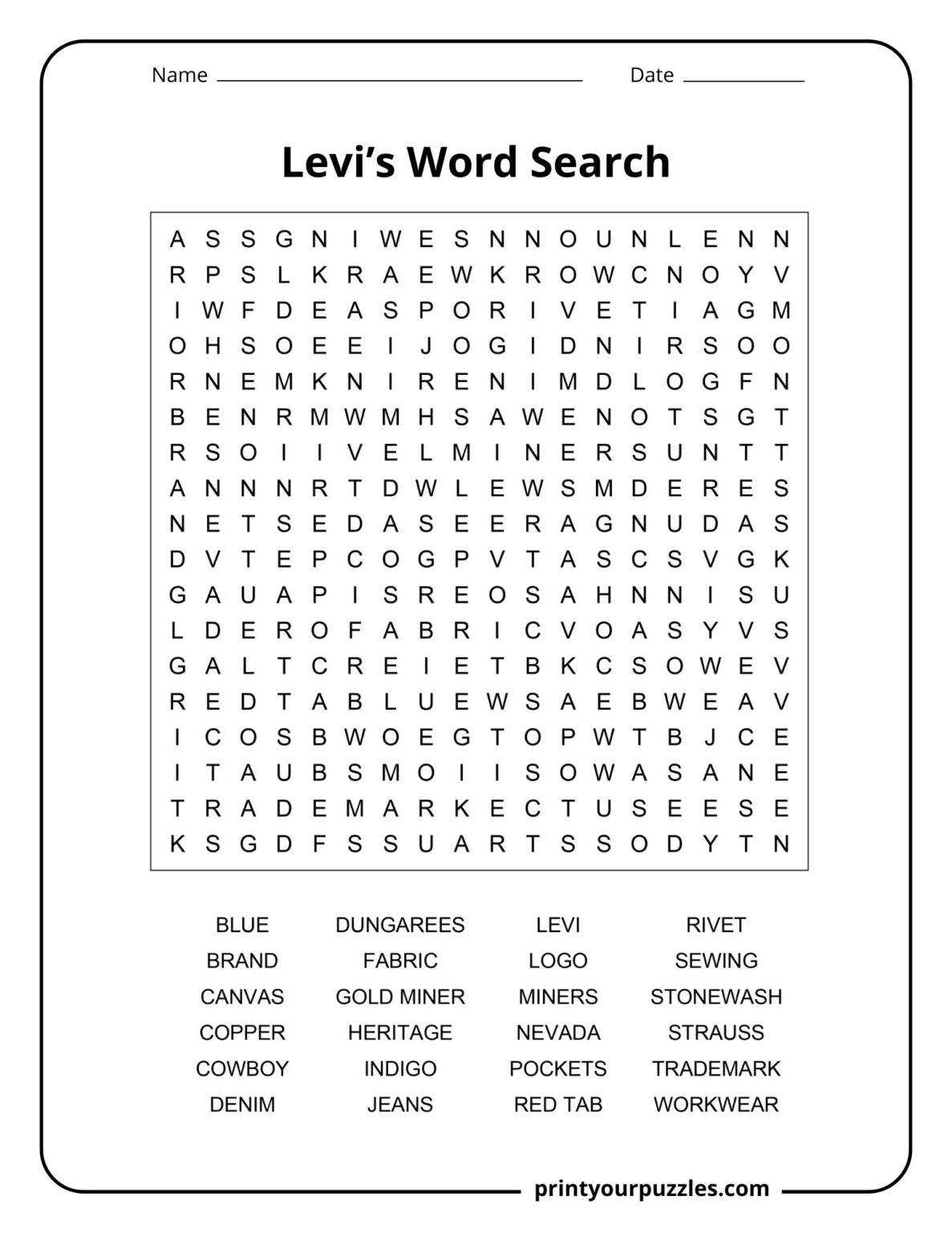 Word Searches | Print Your Puzzles