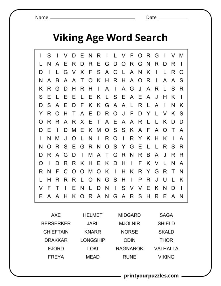 Word Searches | Print Your Puzzles