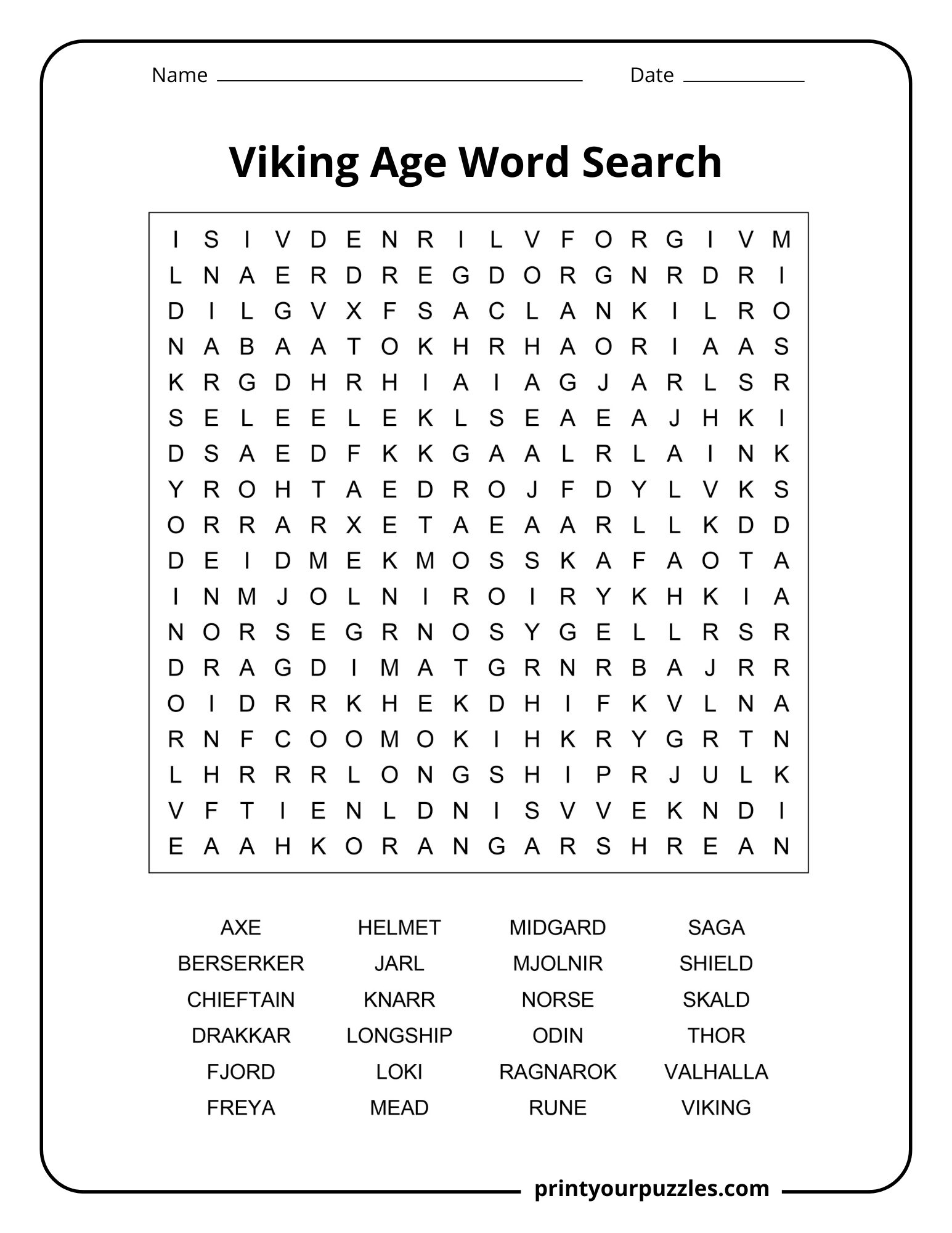Word Searches | Print Your Puzzles