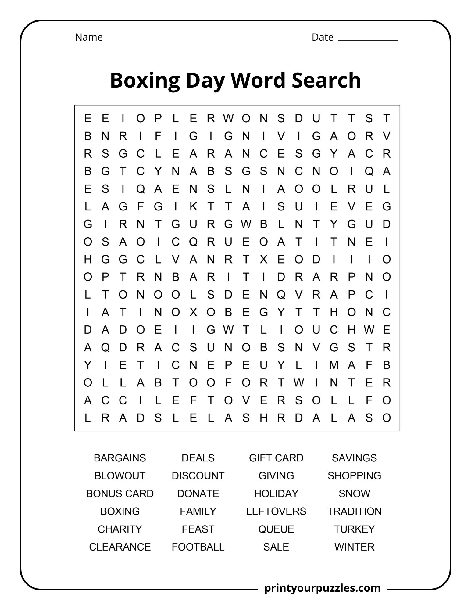 Canada Day Word Search | Print Your Puzzles